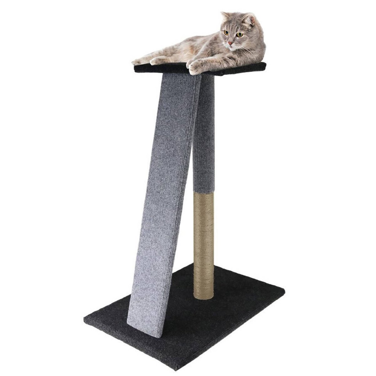 Paws & Claws Catsby Angled Scratching Post - Cool Grey - Bunnings Australia