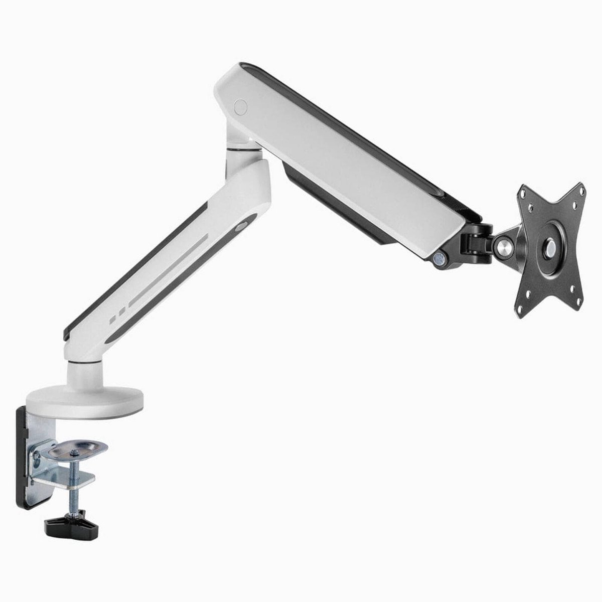 Desky Single LED Monitor Arm - White - Bunnings Australia