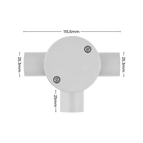 DETA 25mm 3-Way T-Shaped Conduit Junction Box - Bunnings Australia