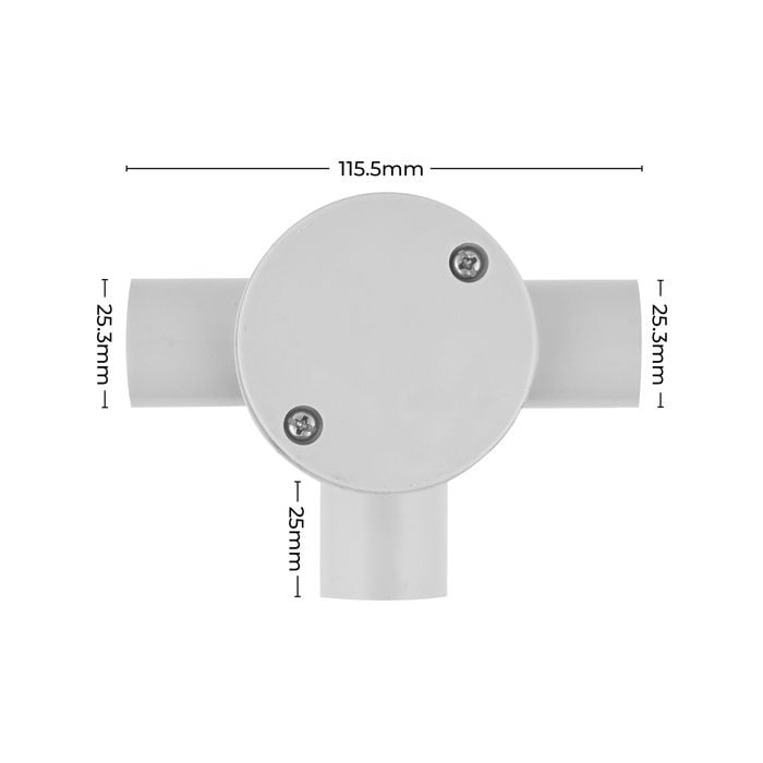 DETA 25mm 3-Way T-Shaped Conduit Junction Box - Bunnings Australia DETA 25mm 3-Way T-Shaped Conduit Junction Box - Bunnings Australia