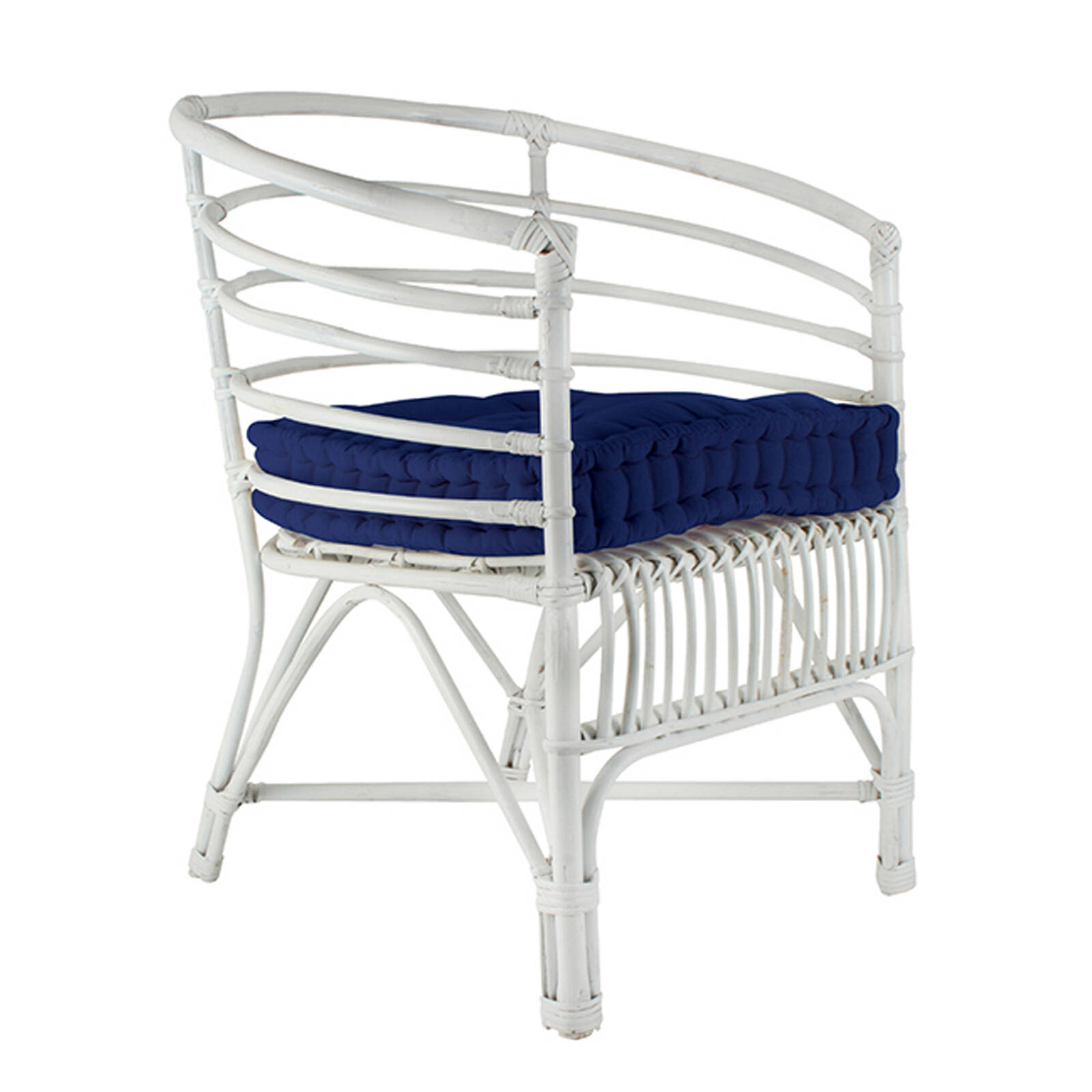 Maine Crawford Heeli 80x70cm Cane Chair w Cushion White Bunnings Australia