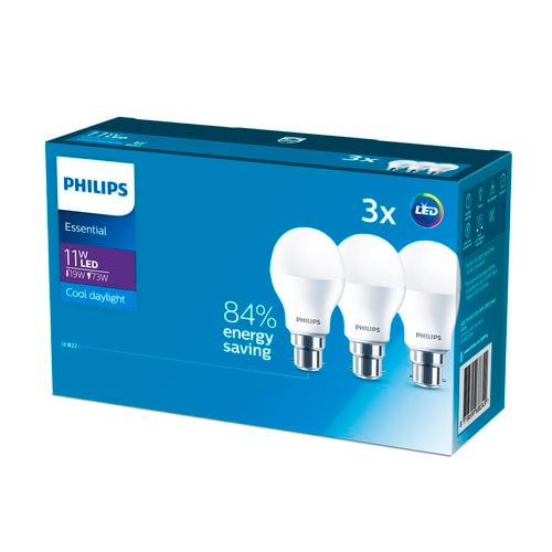 Philips A60 B22 LED 1250Lm Cool Daylight 11W Globe - 3 Pack - Bunnings Australia