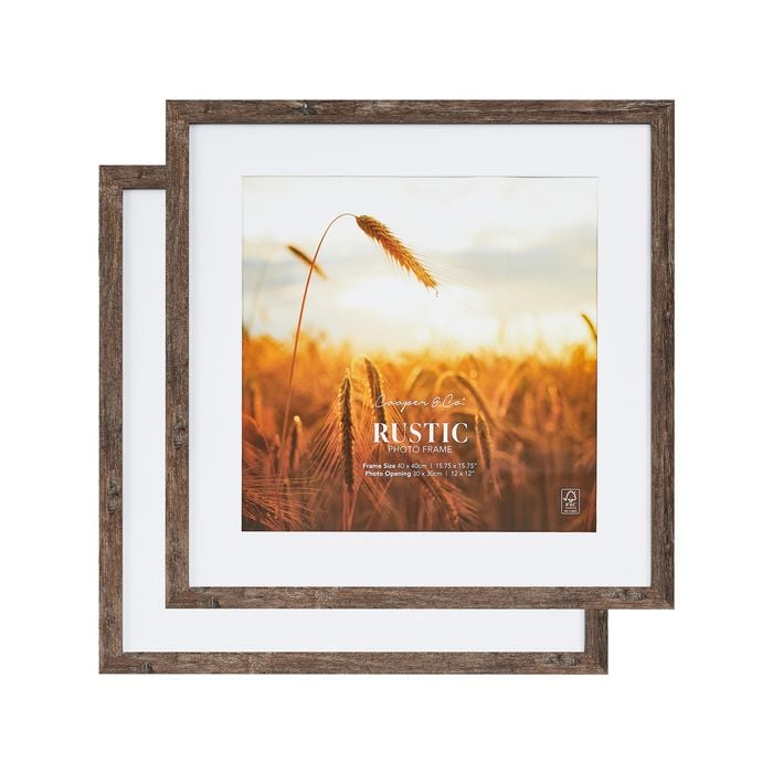 Cooper & Co. Set Of 2 40x40cm Mat to 30x30cm Natural Premium Rustic ...