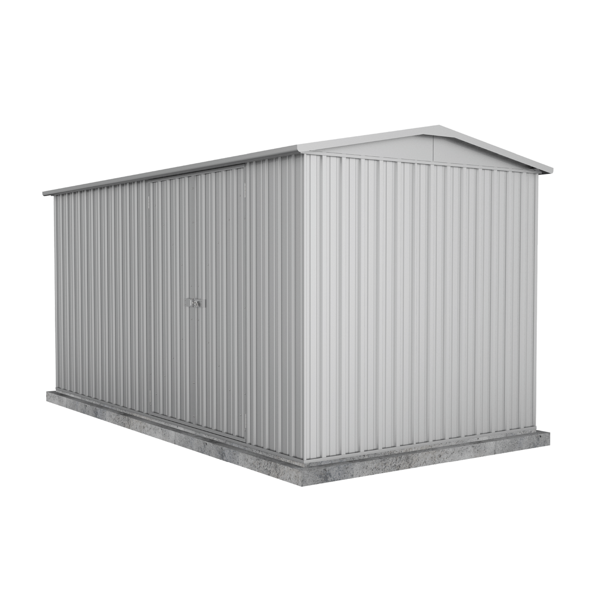 Absco Sheds 4.48 x 2.26 x 2.30m Zincalume Double Door Highlander Garden ...