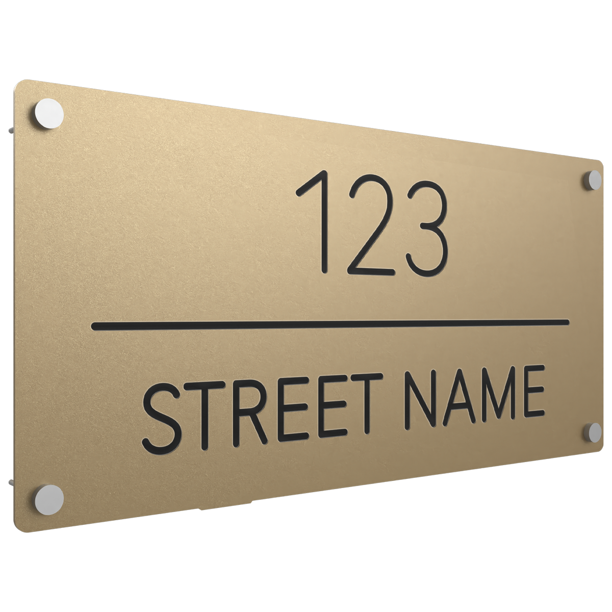 ProtectorAl 580 x 280mm Gold Matt ACM Engraved Custom House Sign ...