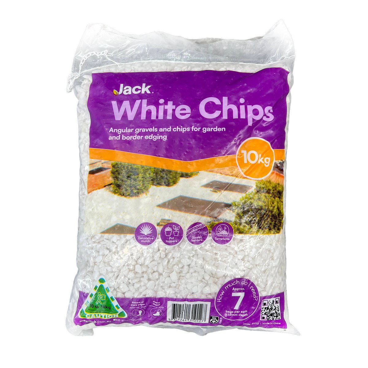 Jack 10kg White Decorative Pebble Chips - Bunnings New Zealand