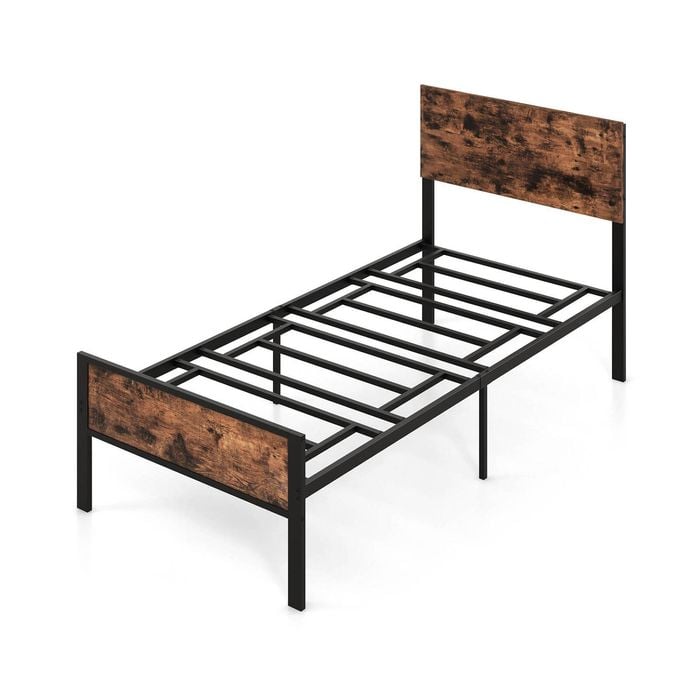 Costway Single Metal Bed Frame 12 Metal Slats Supported Bed Frame ...