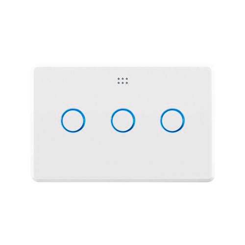 DETA White Gloss Grid Connect Smart Triple Gang Touch Light Switch ...