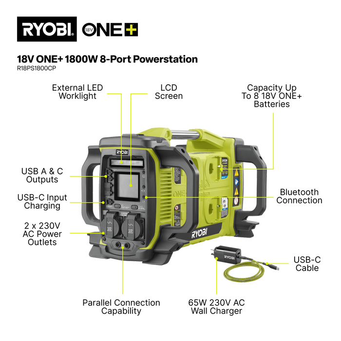 Ryobi 18V ONE+ 1800W Powerstation - Tool Only - Bunnings Australia
