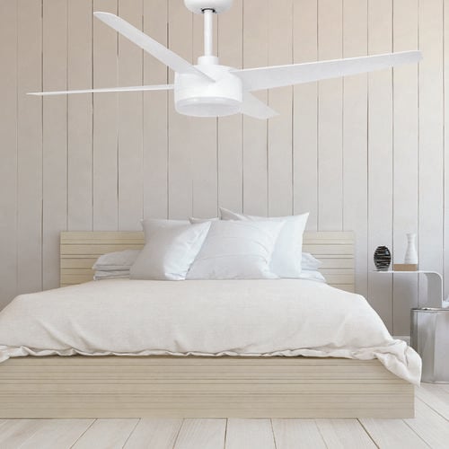 Brilliant 132cm White Matt Grace 4 Blade DC Ceiling Fan With Remote And ...