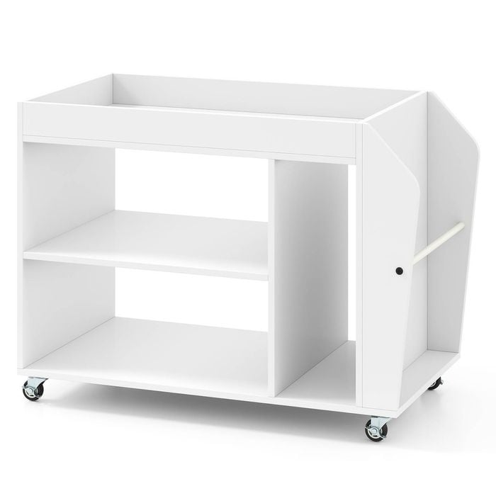 Costway 3-Tier Rolling Bookshelf Side Table Storage Rack - Bunnings ...