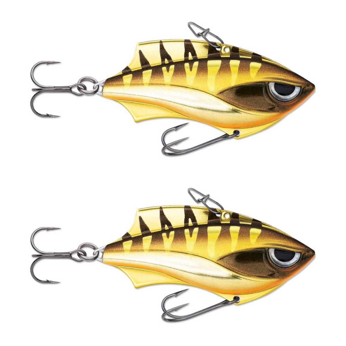 2x Rapala 5cm Rap V Blade Sinking Vibe Fishing Lures - Gold Chrome Tiger - Bunnings Australia