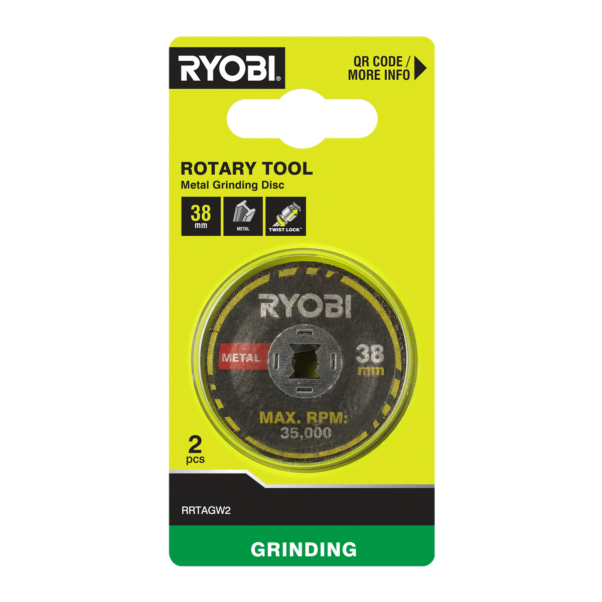 Ryobi 38mm Twist Lock Grinding Discs - 2 Pack - Bunnings New Zealand
