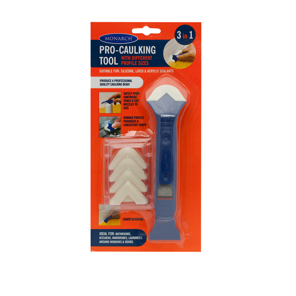 Monarch Pro Caulking Tool 3 in 1 Blue - Bunnings New Zealand