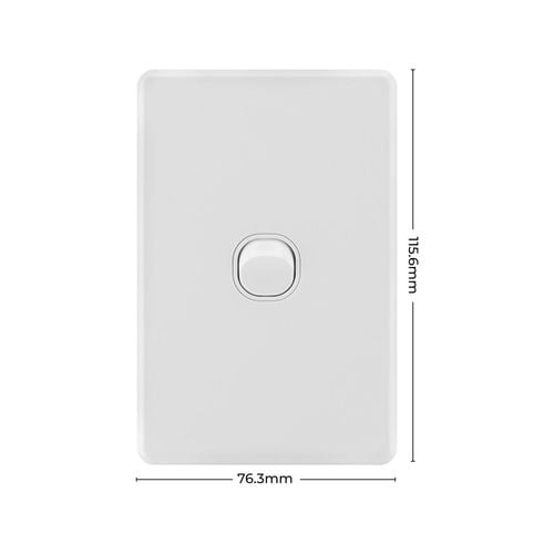 DETA White Gloss S-Line Single Vertical Wall Switch - Gloss White ...