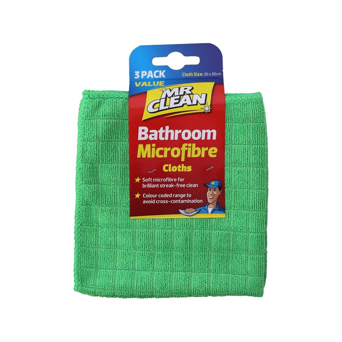 Mr Clean Bathroom Microfibre Cloth - 3 Pack - Bunnings Australia
