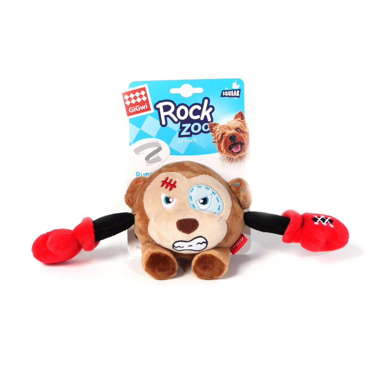 Gigwi Squeak Rock Zoo Toy For Dogs - Boxer Monkey 1 Pack - Bunnings Australia