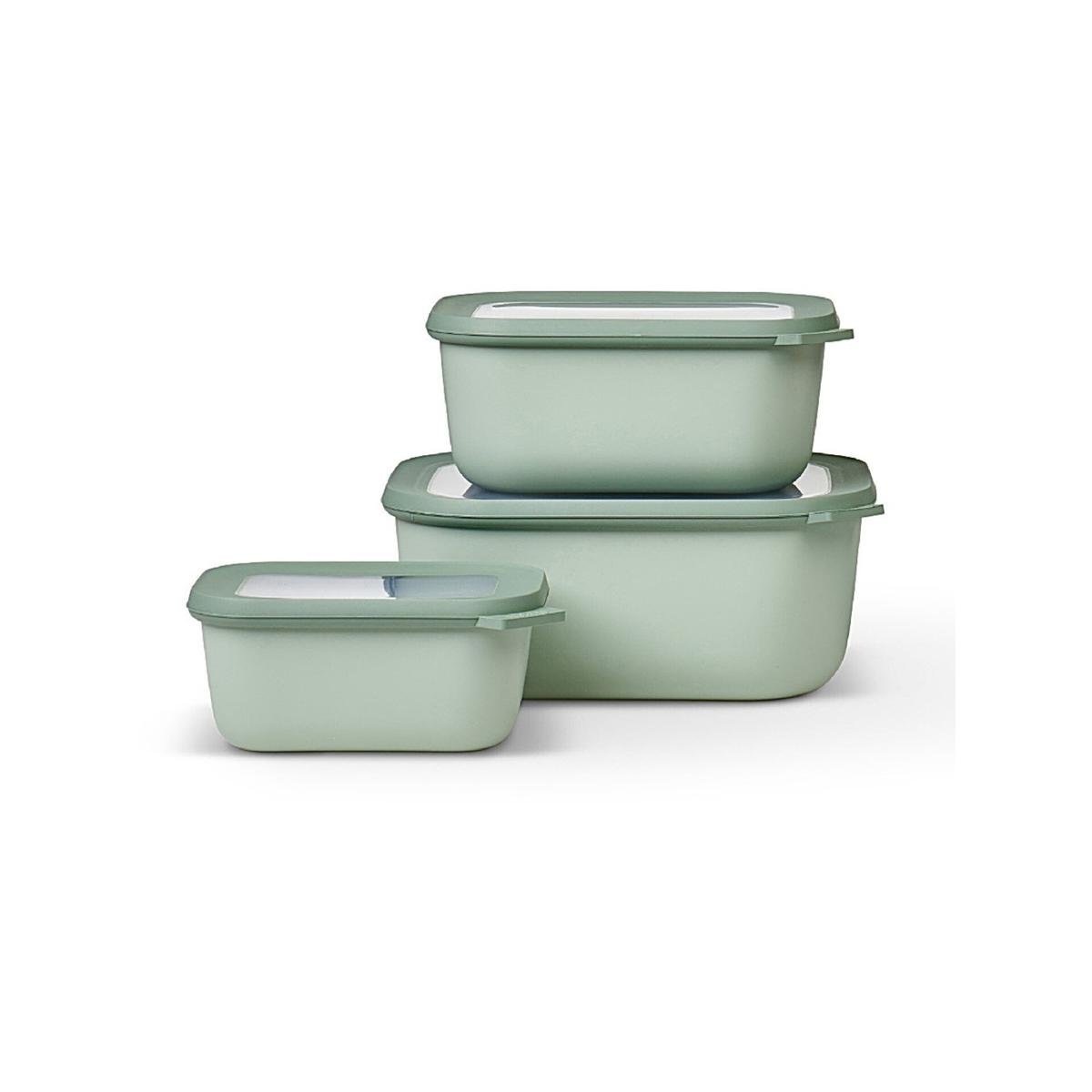 Mepal Cirqula 3 Piece Rectangular Multi Bowl Containers Large - Nordic ...