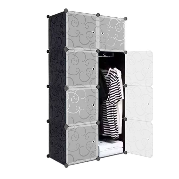 Foret DIY XL 8 Cube Storage Cabinet Compartment Wardrobe Rack Shelf ...