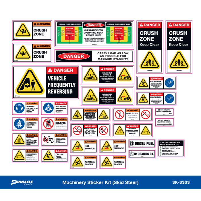 Machinery Skid Steer Sticker Kit - Bunnings Australia