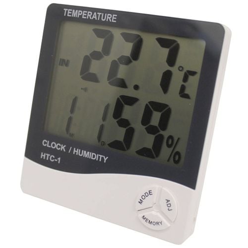 Digital Thermometer Hygrometer Alarm Clock - Bunnings Australia