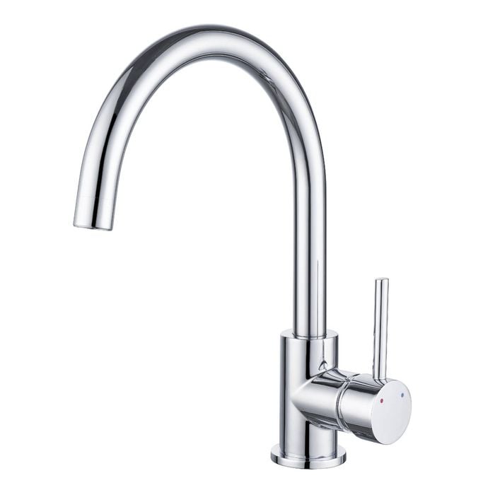 Estilo 35mm Chrome Side Lever Gooseneck Sink Mixer - Bunnings Australia