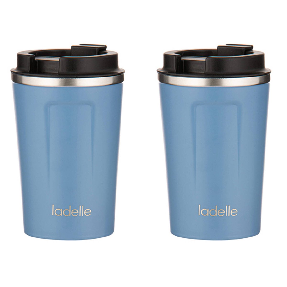 2PK Ladelle Eco Culture Stainless Steel/PP 14cm/350ml Travel Mug - Blue - Bunnings Australia