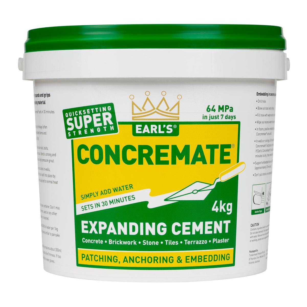 Earl's 4kg Concremate Expanding Cement - Bunnings Australia