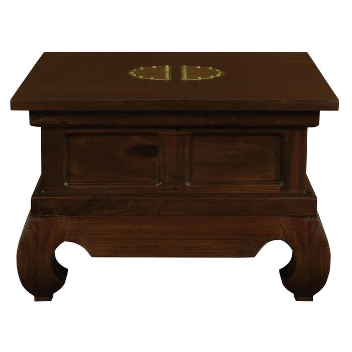 Dynasty Brass Accent Side Table 60 x 60 cm (Mahogany) - Bunnings Australia