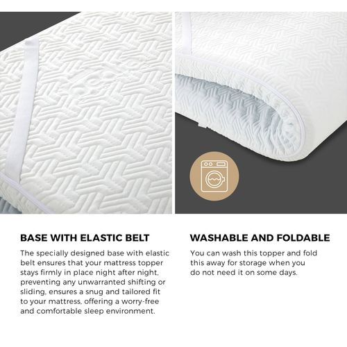 Bedra Memory Foam Mattress Topper Reversible Cool Gel Bed Mat 10cm ...