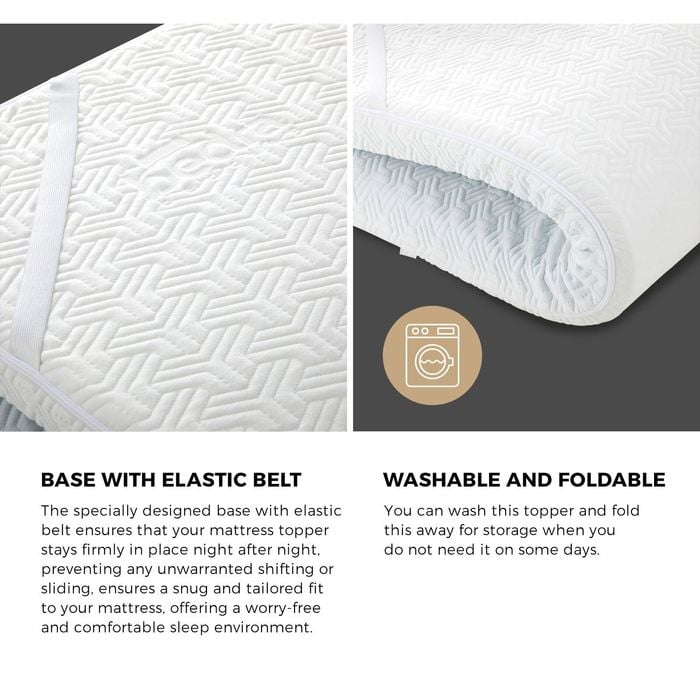 Bedra Memory Foam Mattress Topper Reversible Cool Gel Bed Mat 10cm King ...