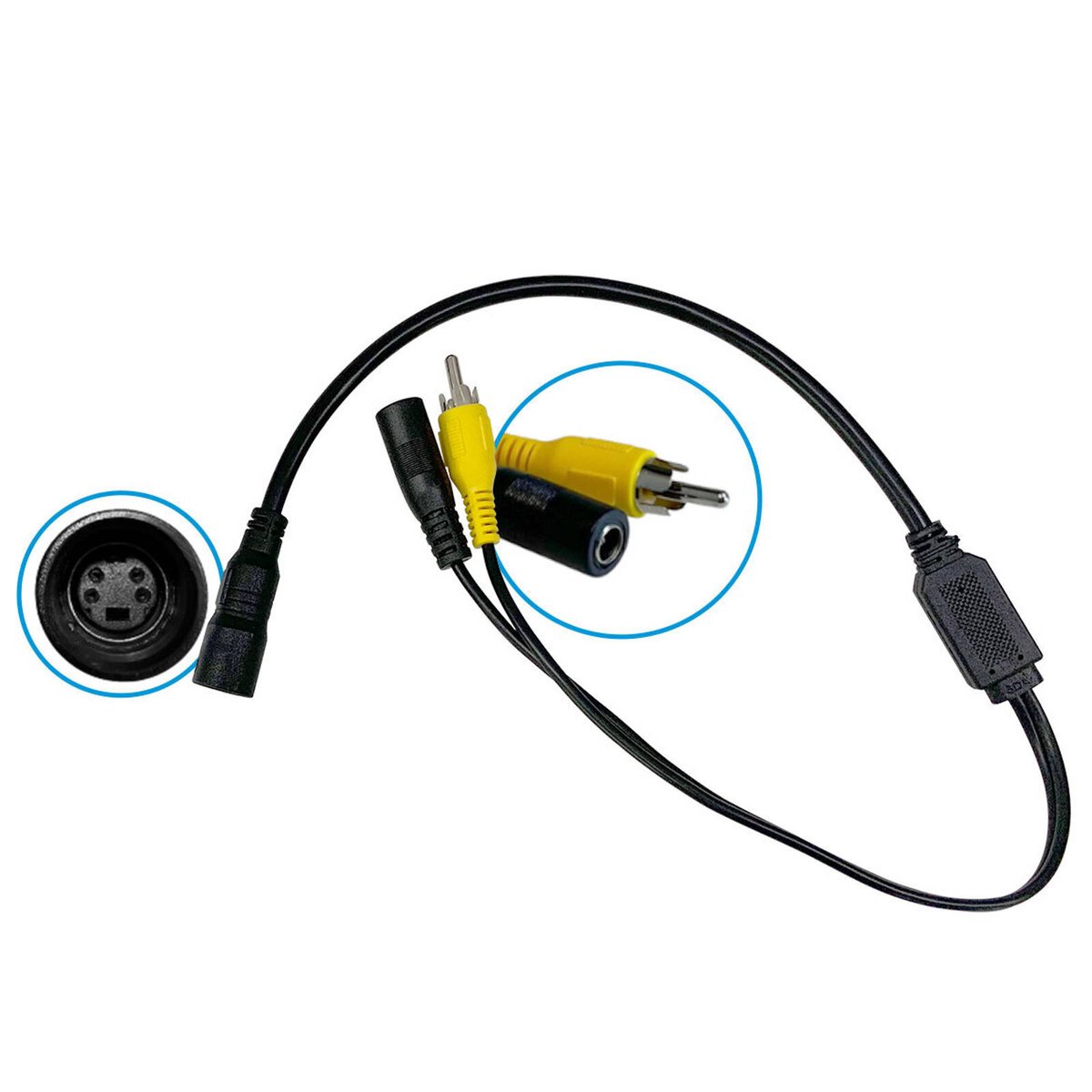 S-Video Female 4-Pin Mini DIN To Male RCA Converter Adaptor for Reverse ...