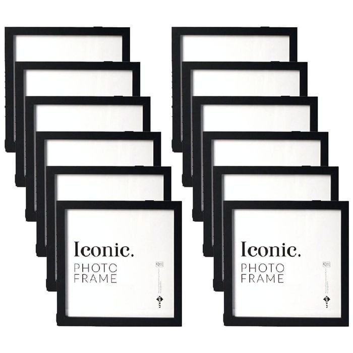 12PK Unigift 20x20cm Iconic MDF Glass Photo Frame - Black - Bunnings ...