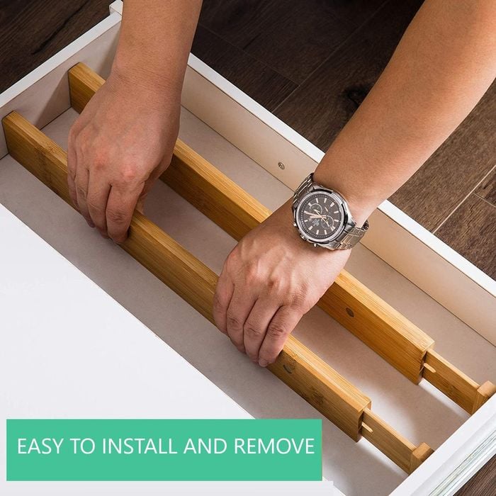 Carla Home 6 Pack Bamboo Adjustable Kitchen Drawer Dividers (large, 44 ...