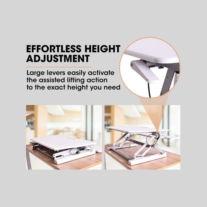 FORTIA Desk Riser 90cm Wide Adjustable Sit to Stand, for Dual Monitor ...