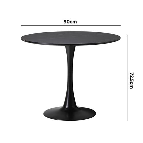 Oikiture 90cm Dining Table Round Metal Black - Bunnings Australia