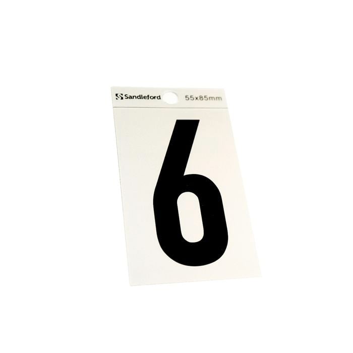Sandleford 85mm Silver/Black Self Adhesive House Number 6 - Bunnings ...
