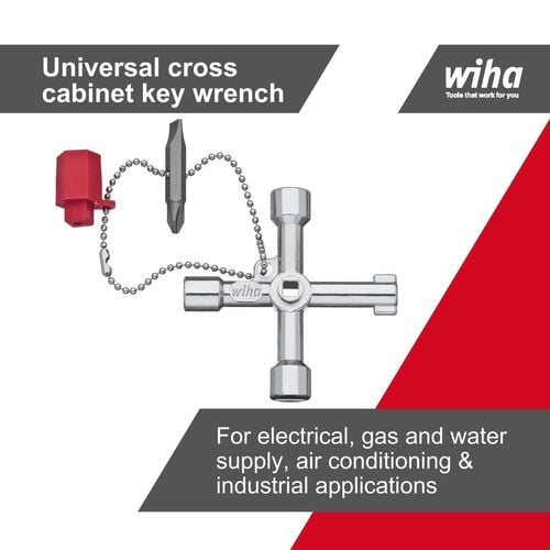 Wiha Cross Wrench Universal Switch Cabinet Key 5 Profiles - Bunnings Australia