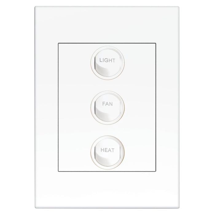HPM VIVO 3 Gang Fan / Light / Heat Switch - Bunnings New Zealand