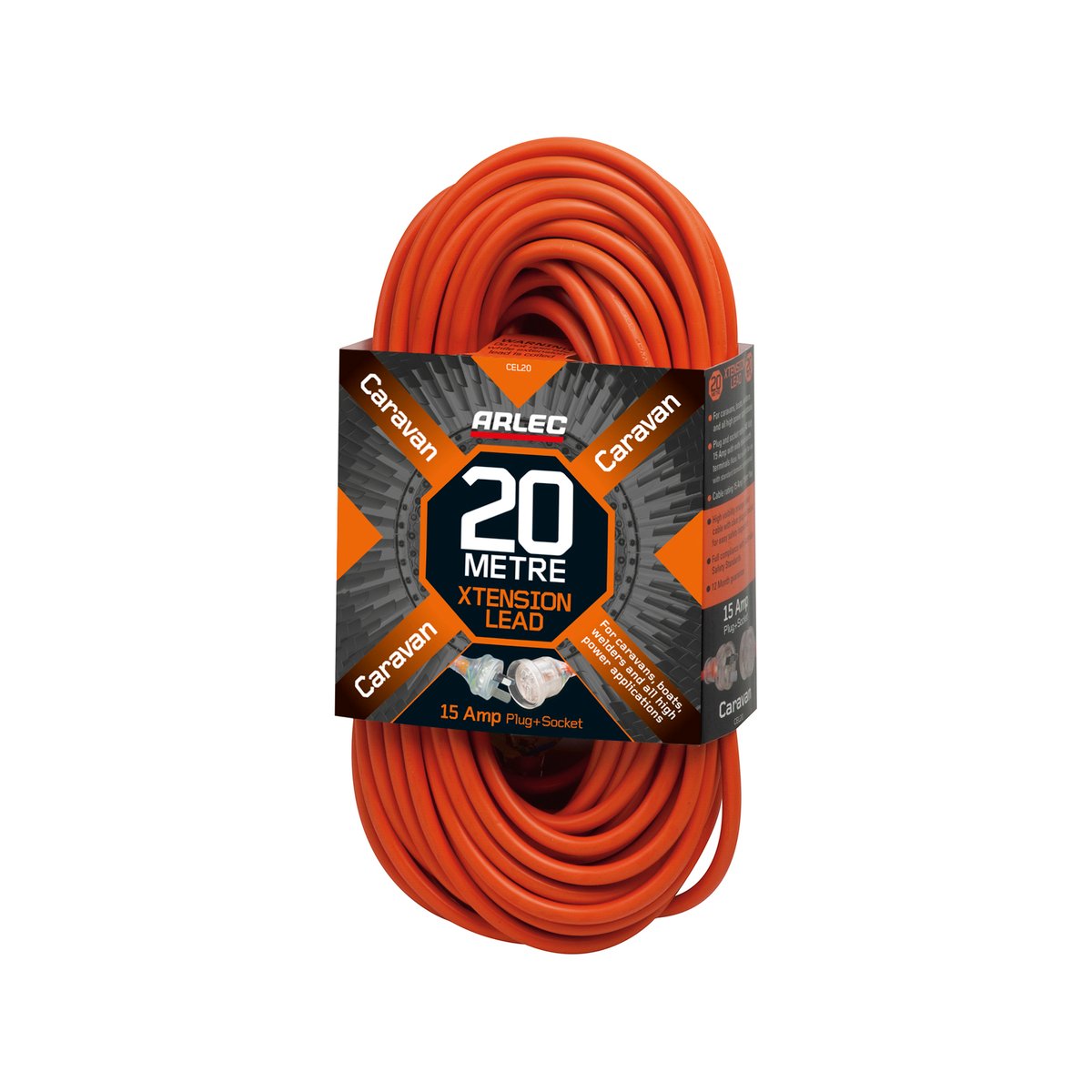 Arlec 20m 15A Extra Heavy Duty Caravan Extension Lead - Bunnings Australia