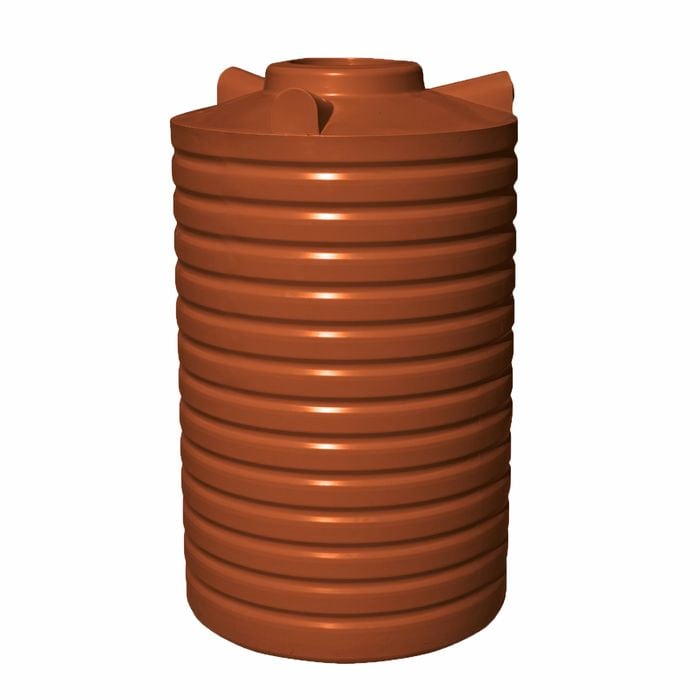 Clark Tanks 2000L Round Poly Water Tank - Heritage Red - Bunnings Australia