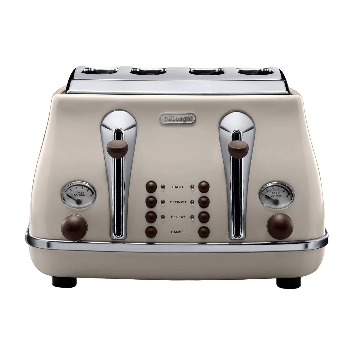 DeLonghi Beige Icona Vintage 4 Slice Toaster - Bunnings Australia