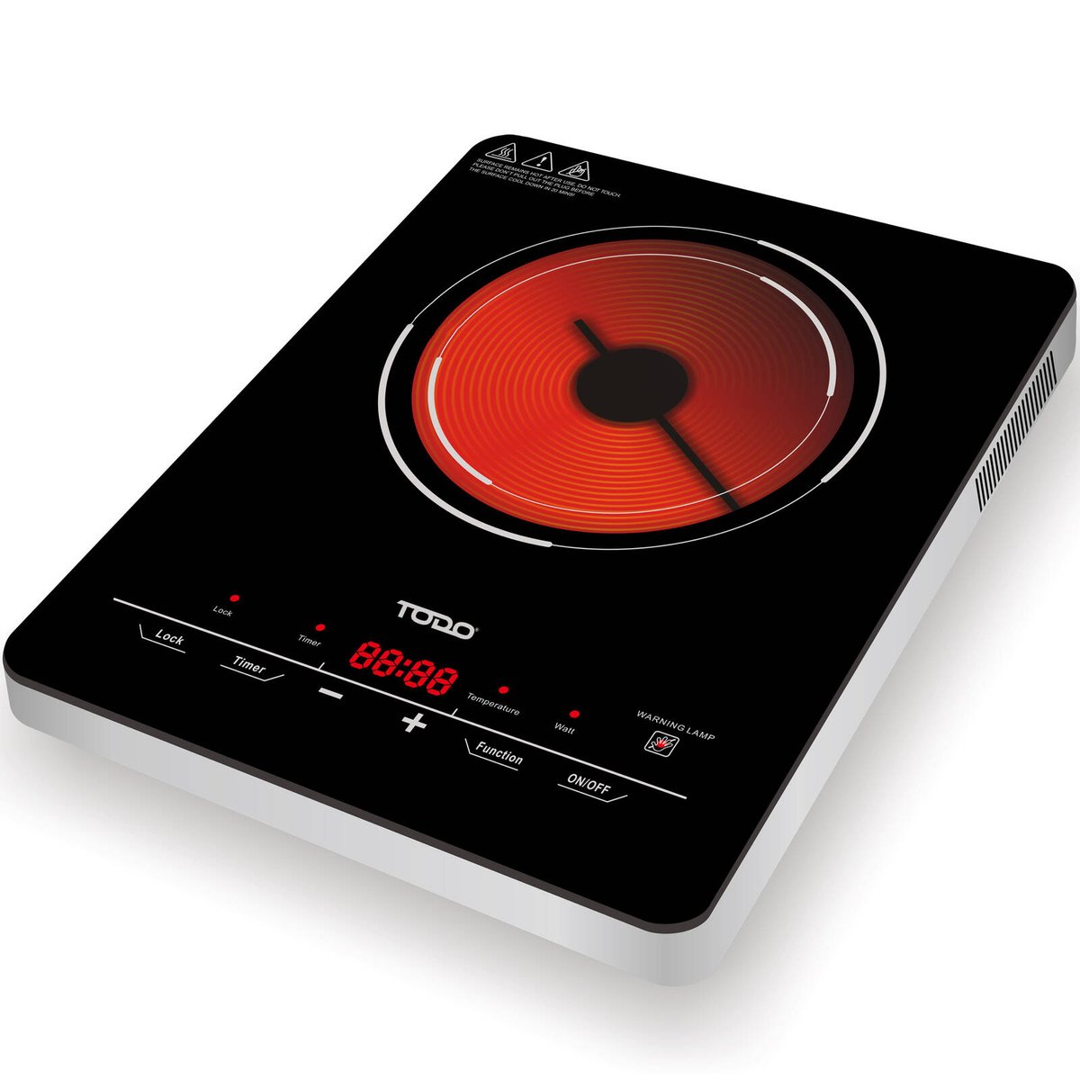 TODO 2000W Infrared Cooktop Hotplate Electric Portable Tempered Glass ...