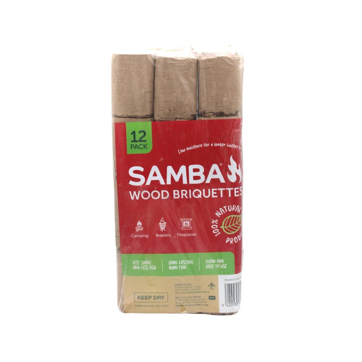 Samba Wood Heating Briquettes 12Pk - Bunnings New Zealand