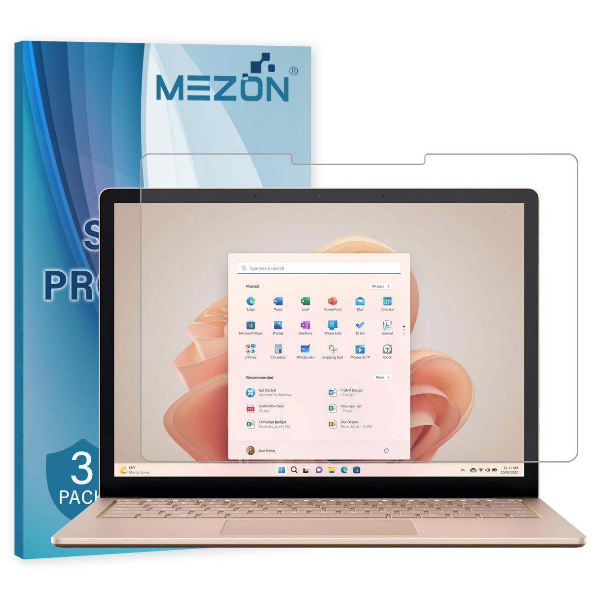 3 Pack MEZON Microsoft Surface Laptop 6 (13.5") Ultra Clear Film Screen ...