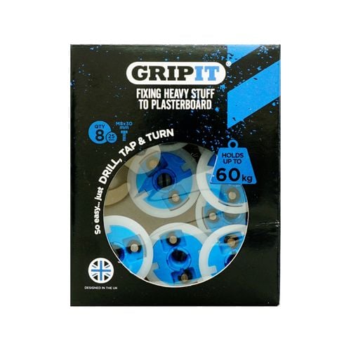 GripIt 25mm Blue Plasterboard Fixing - 8 Pack - Bunnings Australia