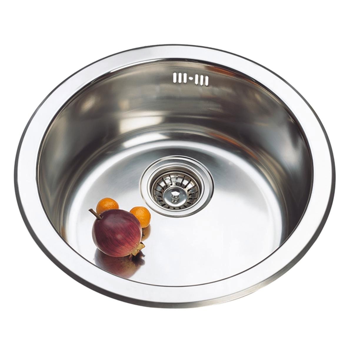 Project 450 x 180mm Stainless Steel Round Sink Insert - Bunnings New ...