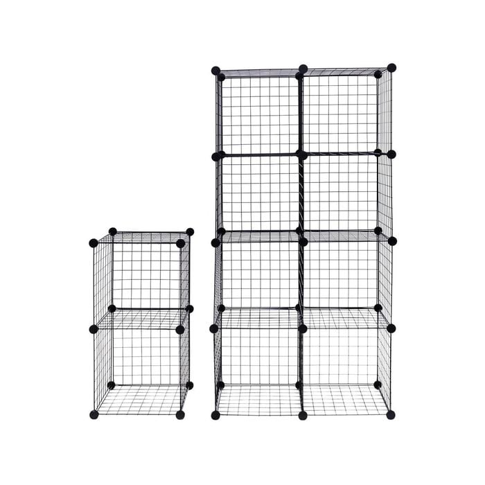 Costway 12 Cubes Grid Wire Storage Cabinet DIY Modular Shelf Organizer ...