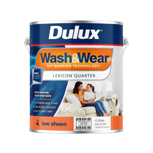 Dulux Interior Paint Wash&Wear Lexicon Quarter Ready to Go Colour - 4L ...