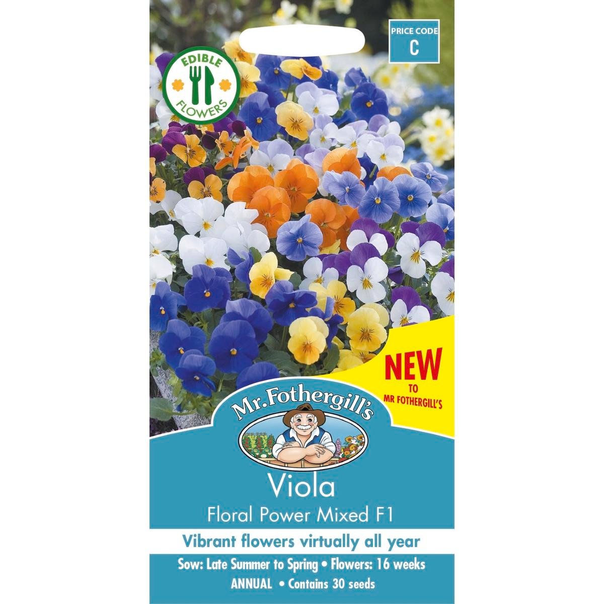 Mr Fothergill's Viola Floral Power Mix F1 Seeds - Bunnings Australia